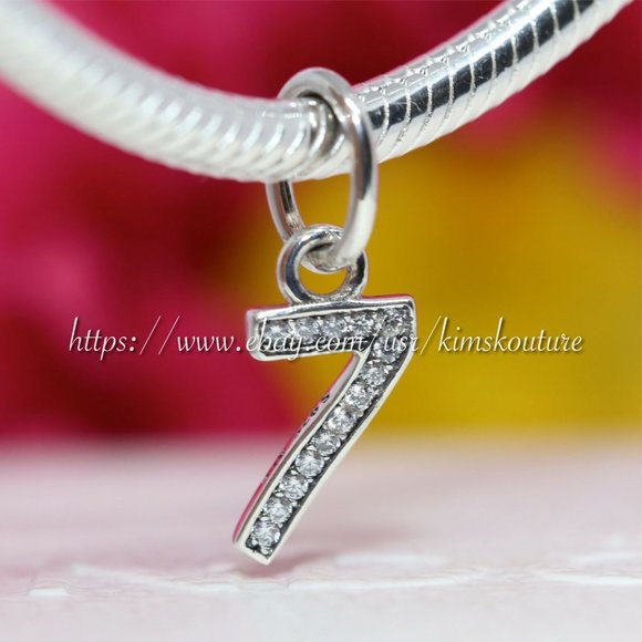 Pandora | Jewelry | Pandora Hanging Number 7 Charm 79345cz | Poshmark